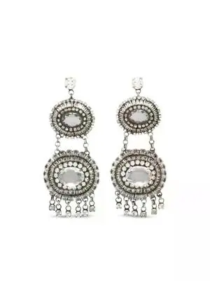 Ermanno Scervino Crystal-embellished Chandelier Earrings - Silver