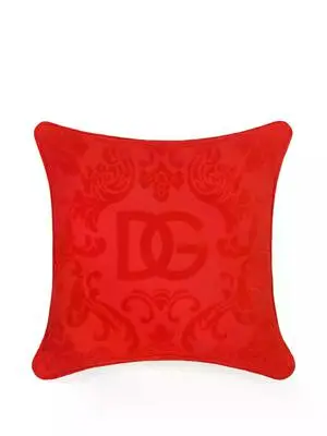 Dolce & Gabbana Dg-logo Velvet Cushion - Red