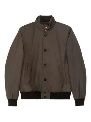 MOORER Button-fastening Ribbed-hem Jacket