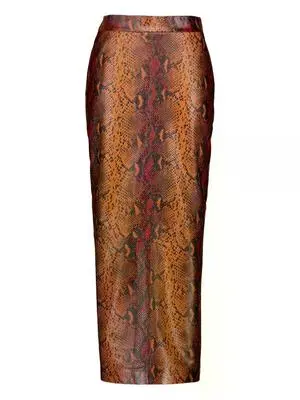 PAULA Snake-effect Pencil Skirt