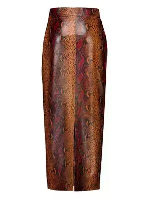 PAULA Snake-effect Pencil Skirt