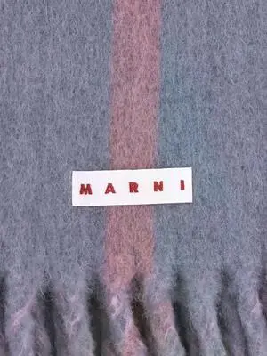 Marni Striped Fringed Scarf - Grey