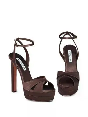 AQUAZZURA 130mm Divine Plateau Sandals - Brown