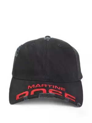 Martine Rose Distressed Logo Baseball Cap - Black