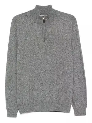 Canali Wool Half-zip Sweater - Grey