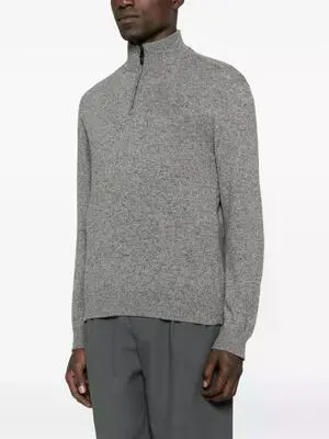 Canali Wool Half-zip Sweater - Grey