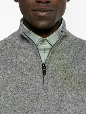 Canali Wool Half-zip Sweater - Grey