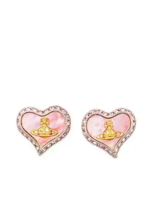VIVIENNE WESTWOOD Orb Heart Stud Earrings - Silver