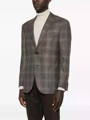 Corneliani Checked Two-button Blazer - Brown
