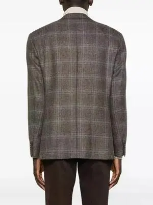Corneliani Checked Two-button Blazer - Brown