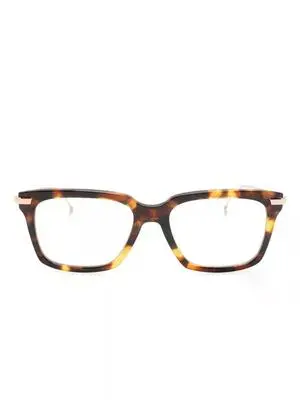 Thom Browne Rectangle-frame Glasses - Brown