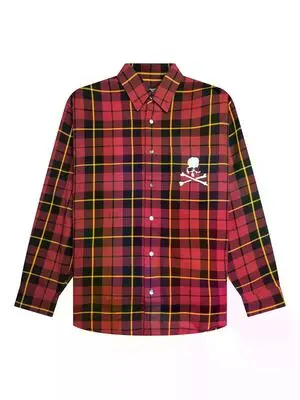 MASTERMIND WORLD Skull-embroidered Plaid Shirt