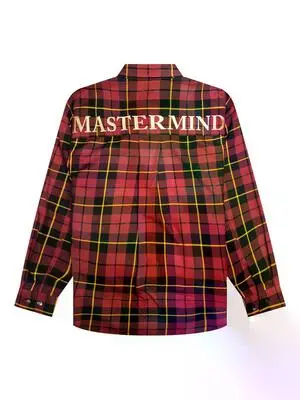 MASTERMIND WORLD Skull-embroidered Plaid Shirt