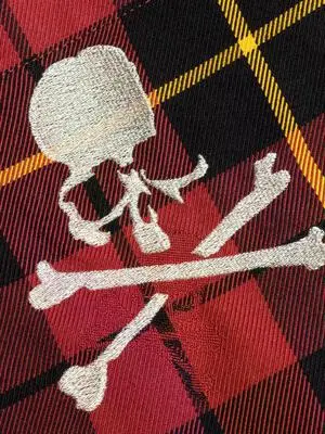 MASTERMIND WORLD Skull-embroidered Plaid Shirt