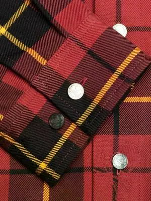 MASTERMIND WORLD Skull-embroidered Plaid Shirt