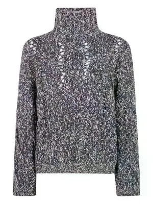 Brunello Cucinelli High-neck Long-sleeve Sweater - Blue