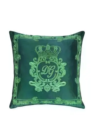Dolce & Gabbana Dg-logo Embroidered Cushion - Green