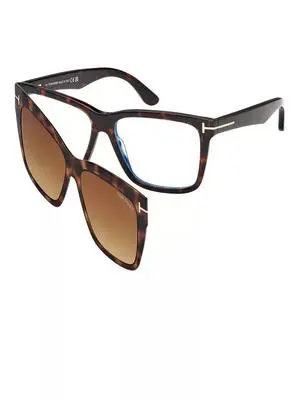 TOM FORD Tortoiseshell Clip-on Glasses