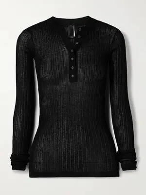 SKIMS Sheer Knit Long Sleeve Henley