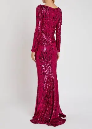 Talbot Runhof Sequin-embellished Tulle Gown