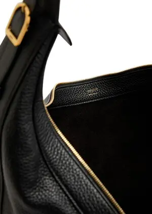 Khaite Grained Leather Shoulder Bag - Black
