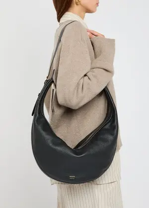Khaite Grained Leather Shoulder Bag - Black
