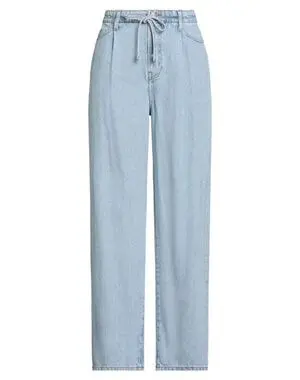 FRAME Drawstring Wide Leg Jeans - Blue