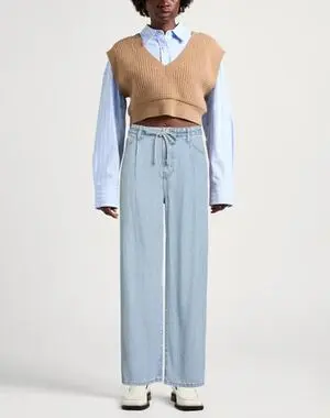 FRAME Drawstring Wide Leg Jeans - Blue