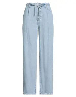 FRAME Drawstring Wide Leg Jeans - Blue