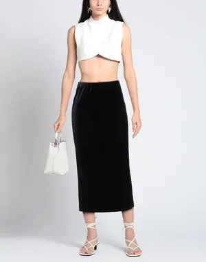 TENSIONE IN Velvet Pencil Midi Skirt