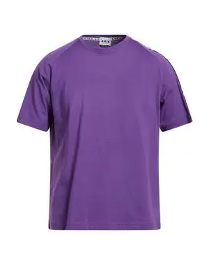 BERNA Man T-shirt Black Size M Cotton Purple