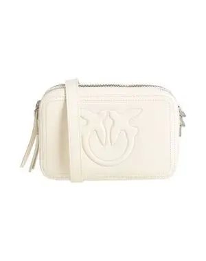 Pinko Ivory Calfskin Camera Bag - White