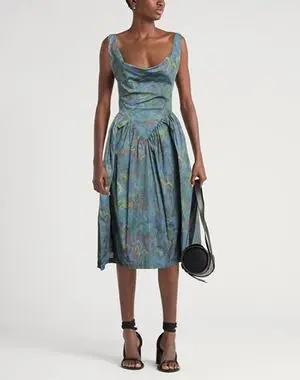 VIVIENNE WESTWOOD Midi Dress Slate Cotton - Slate Blue
