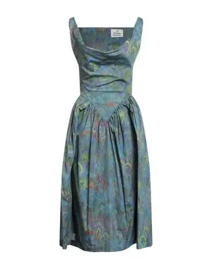 VIVIENNE WESTWOOD Midi Dress Slate Cotton - Slate Blue