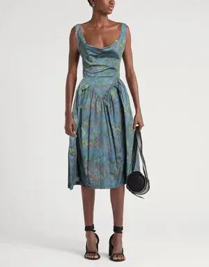 VIVIENNE WESTWOOD Midi Dress Slate Cotton - Slate Blue