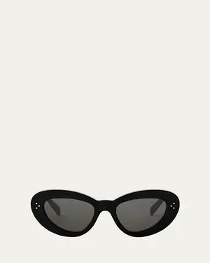 Celine 3 Dots Cat Eye Sunglasses - Shiny Black Smoke