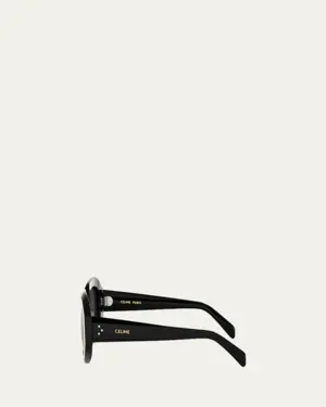 Celine Geometric Square Sunglasses - Black