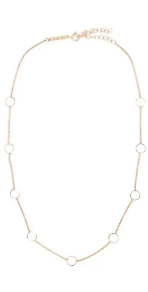 ZOE CHICCO 14k Gold Circles Station Box Chain Necklace