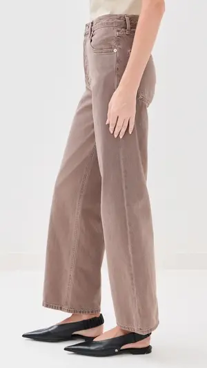 AGOLDE Ren High-rise Wide Leg Jeans - Ceramic