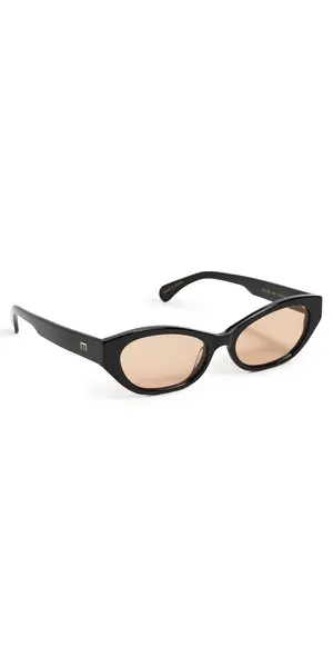 ELISA JOHNSON Dani Sunglasses - Gloss Black Brown Lens