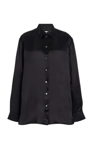 THE ROW Sisilia Silk-satin Shirt - Black