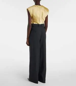 AMI Paris High-rise Virgin Wool Twill Pants