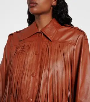 Farm Rio Fringed Leather Jacket