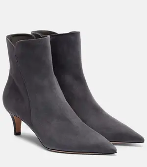 GIANVITO ROSSI Levy 55 Suede Ankle Boots - Grey