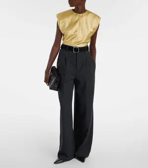 AMI Paris High-rise Virgin Wool Twill Pants