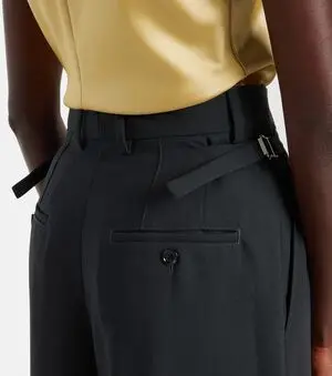AMI Paris High-rise Virgin Wool Twill Pants