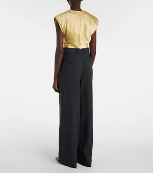 AMI Paris High-rise Virgin Wool Twill Pants