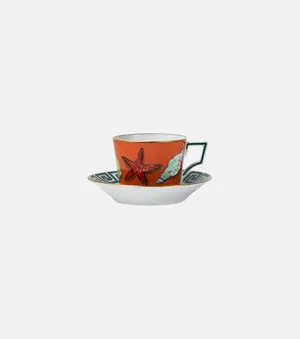 GINORI 1735 Il Viaggio Di Nettuno Set Of 2 Teacups And Saucers Luke Edward Hall - Multicoloured