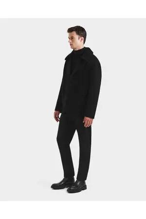Rudsak Wool-blend Coat With Removable Faux Shearling Collar