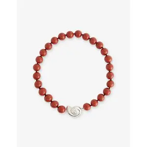 Le Sundial Nautilus Sterling-silver And Jasper Beaded Collar Necklace - Red
